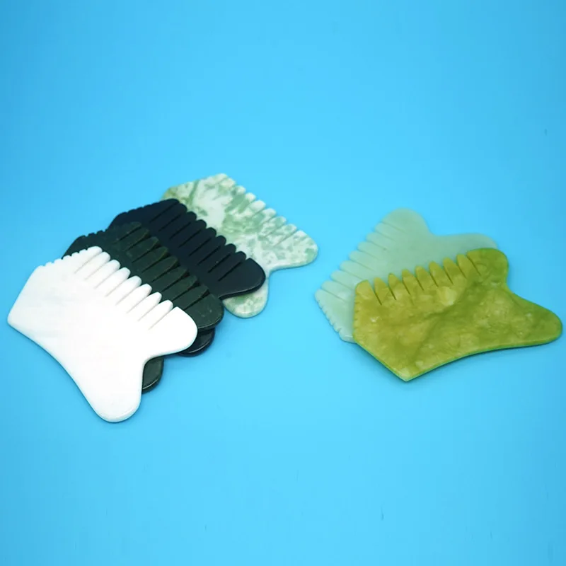 Best Selling Green Xiuyan Jade Comb Natural Jade Head Hair Massager Gua ...