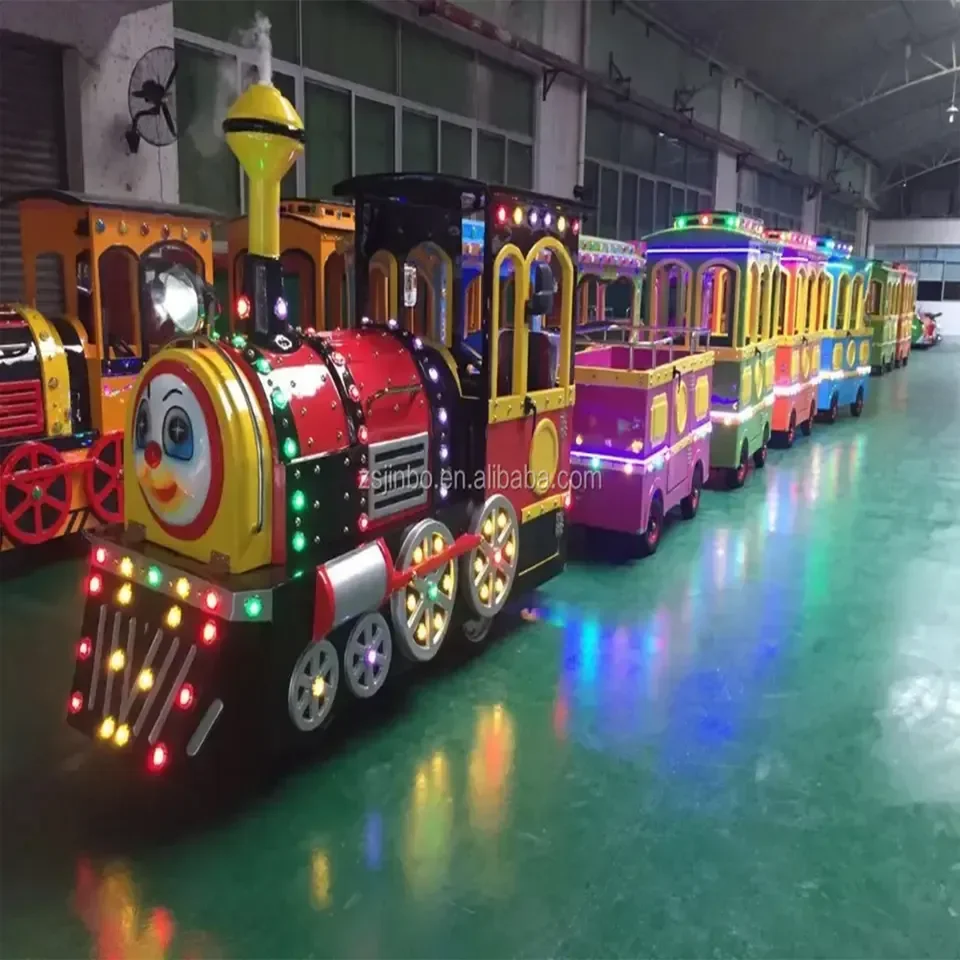 Train Kiddie Amusement Park Supplies Mini Colorful Trackless Rail Rides ...
