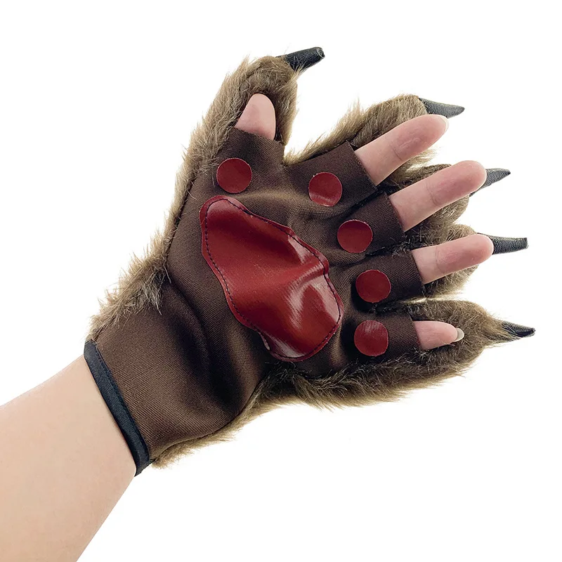 Halloween Bear Paw Gloves Cosplay Werewolf Gloves Costume Party Prank ...