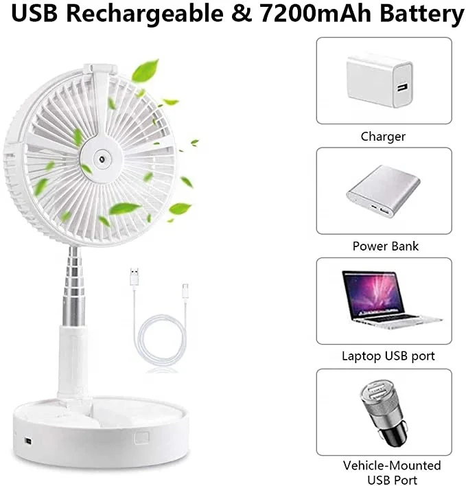Multifunctional 4 Types Windspeed Foldable Desk Fan With Desk Lamp Usb ...
