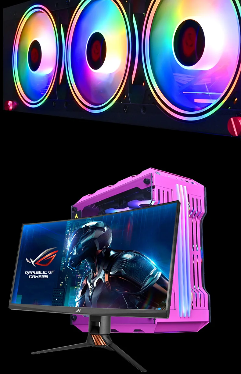 Colorful Mini Itx Pc Case Gaming With Rgb Light Strip - Buy Pc Case ...