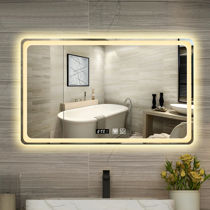 Espejo LED iluminado a prueba de niebla/Espejo de tocador con pantalla ...