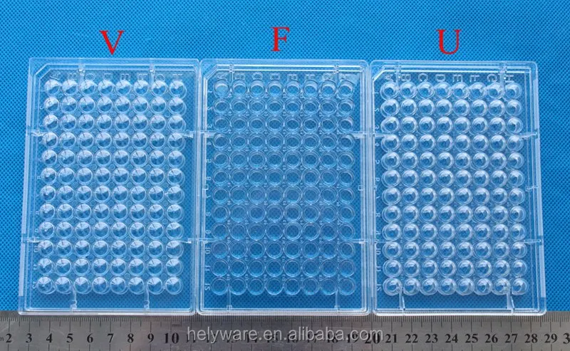 Plastic Lab Use Flat V U Bottom 96 Well ELISA Plate Immunoplate Assay ...