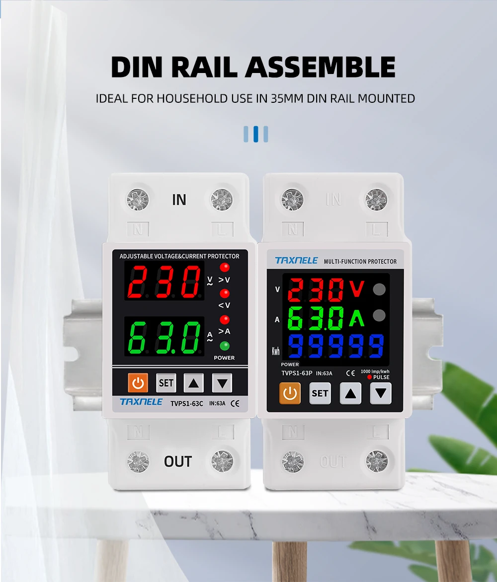 63A 230V Din Rail Adjustable over Voltage Protective Device