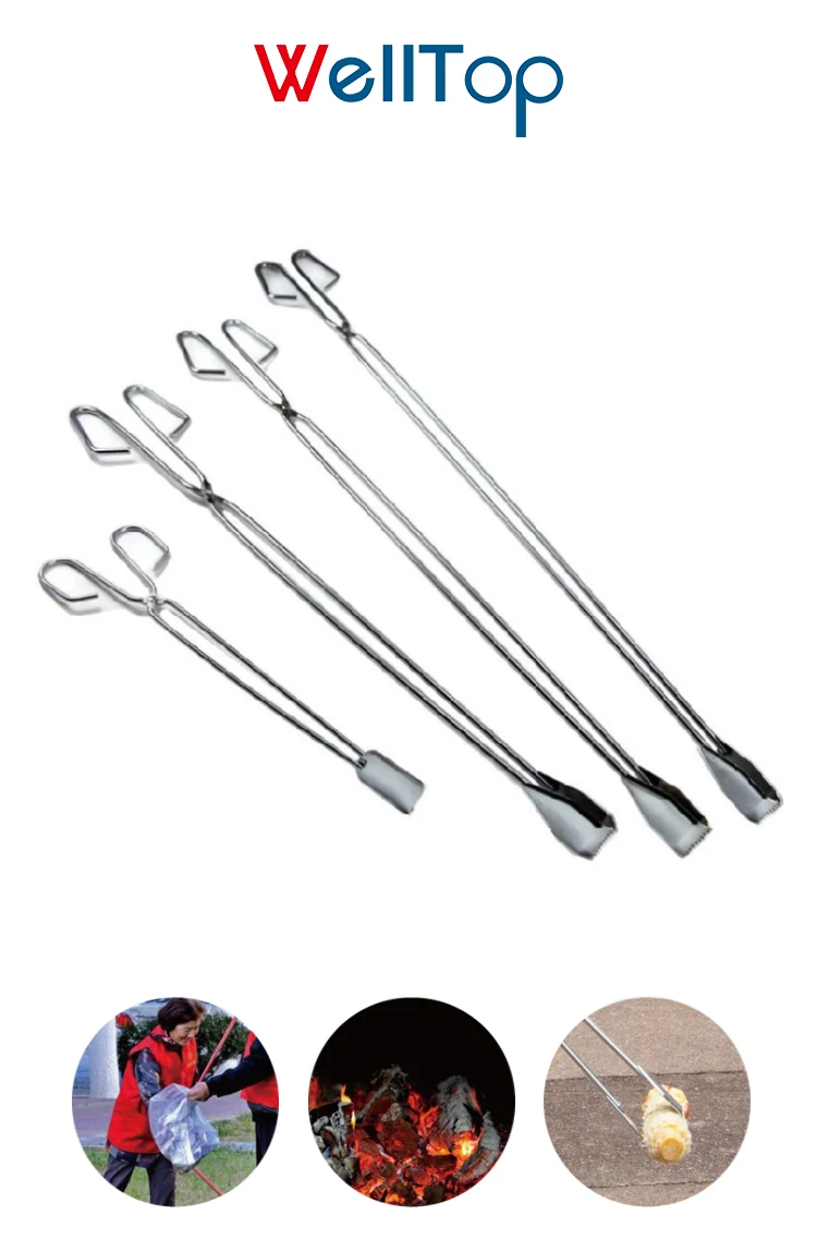 Trash Pickers Stainless Steel Garbage Clip Tongs VT-18.023