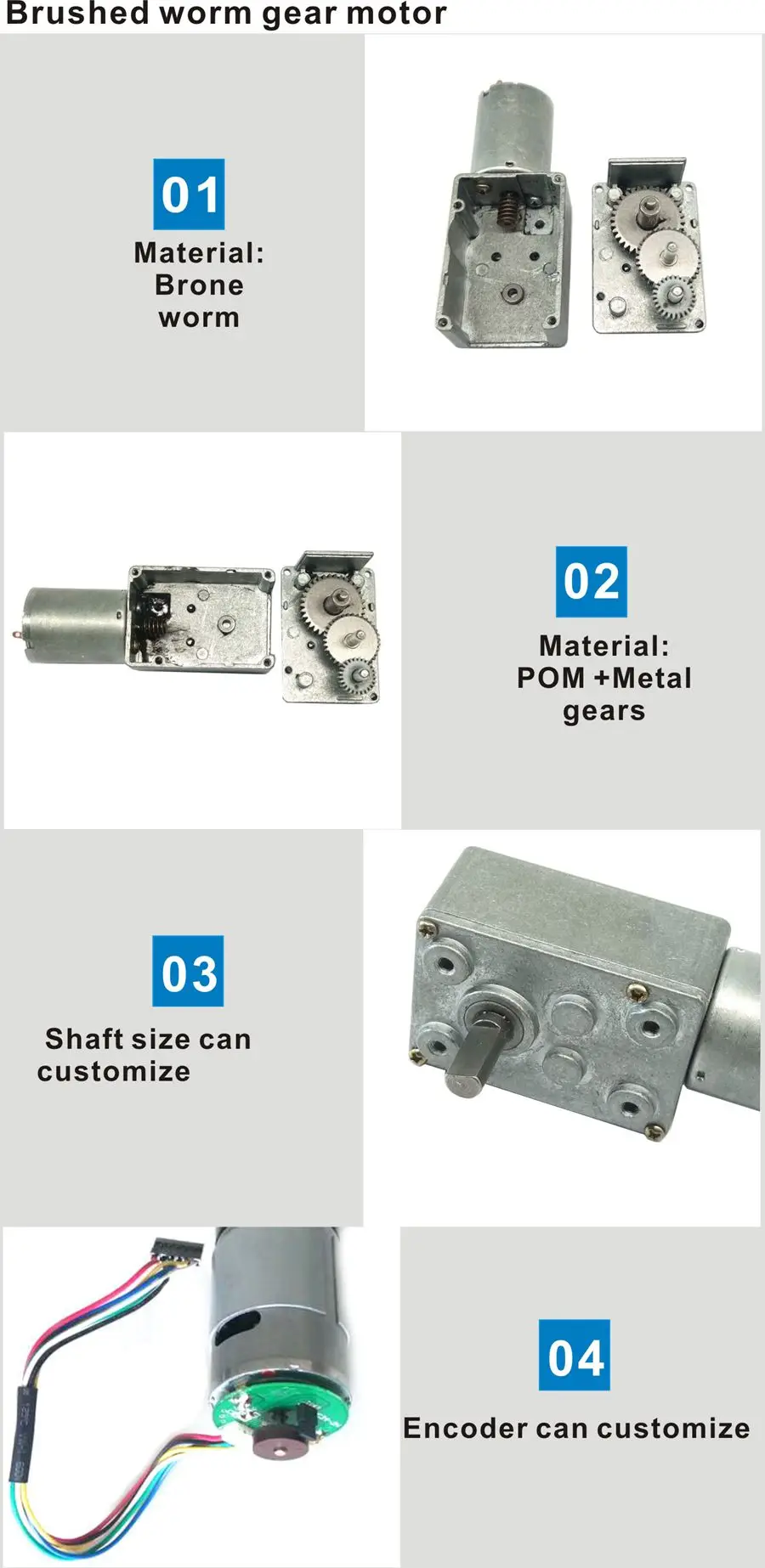 12v 24v Dc Motor 6 Volt Small Gearbox 10 Rpm Mini Worm Gear Drive Dc ...