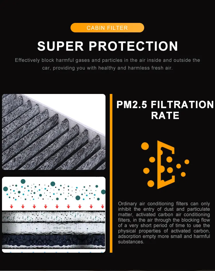 OEM 97133-2W000 Synthetic Fiber Activated Carbon AC Filter for Korean ...