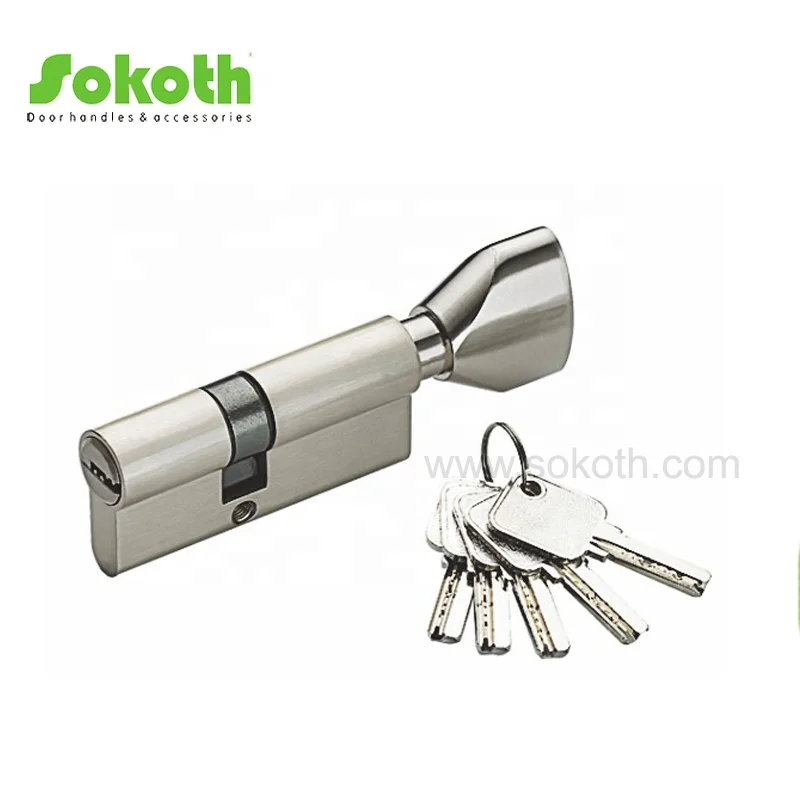 70mm China Supplier Euro Profile Brass Door Cylinder Lock With Knob ...