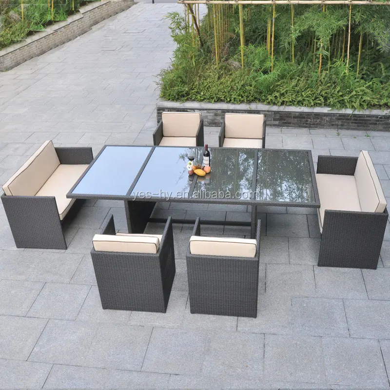 Cheap Garden Furniture Rattan Accommodable 1 Table And 8 Seater Z566 ...