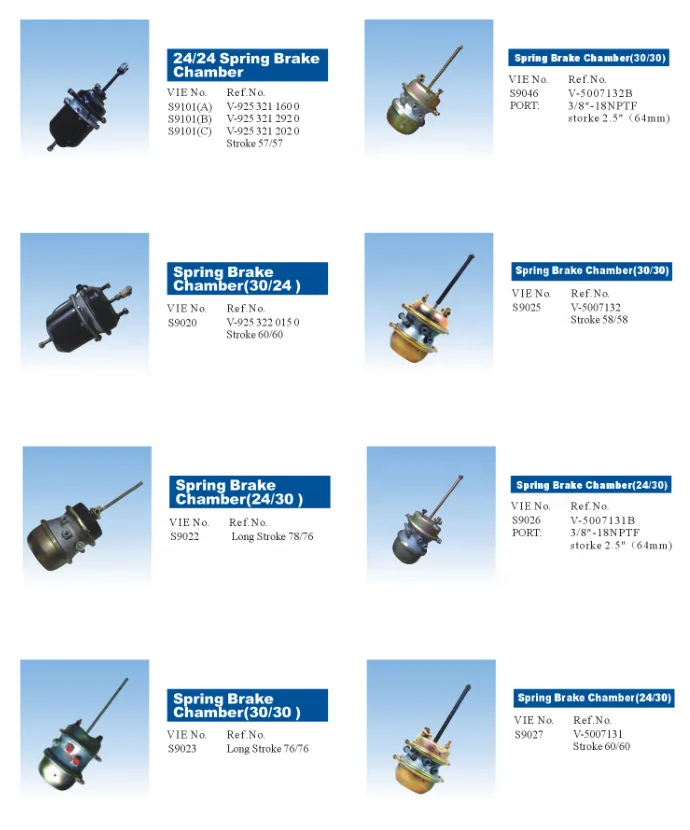 VIE Spring Brake Chamber with Welder Clevis (30-30) S9047 64mm