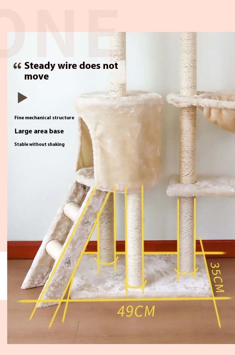 Modern Five-Layer Cat Climbing Rack Sisal Column Integrated Cat Nest ...