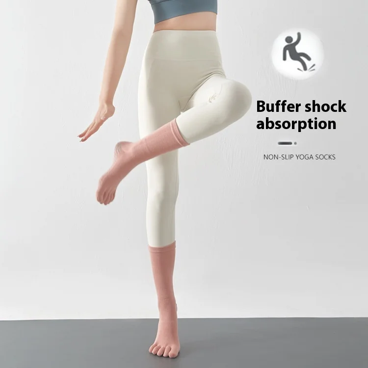 Women's Sports Fitness Yoga Socks Upgraded Boneless Mid-Length Non-Slip ...