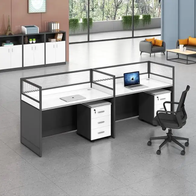 Modern Quadruple Double Screen Desk & Chair Set, Oem | Wholesale