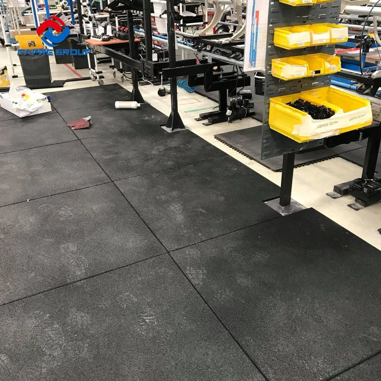 Rubber Exercise Floor Tiles Straight Edge 50cm*50cm Heavy Duty Rubber ...