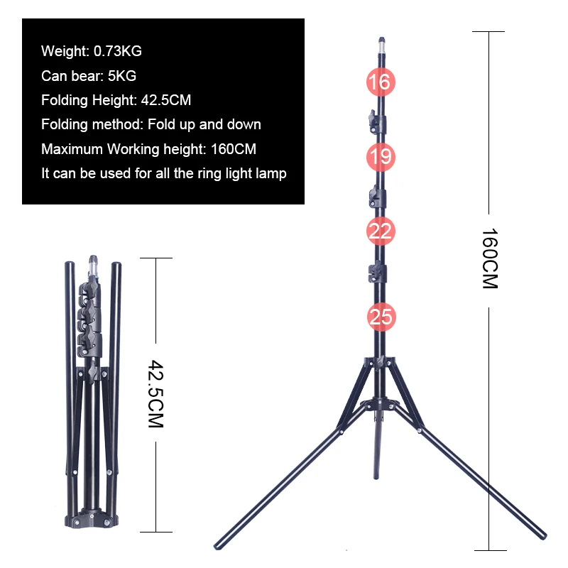 1.6m Folding Light Stand Photography Wholesale Professional Photo ...
