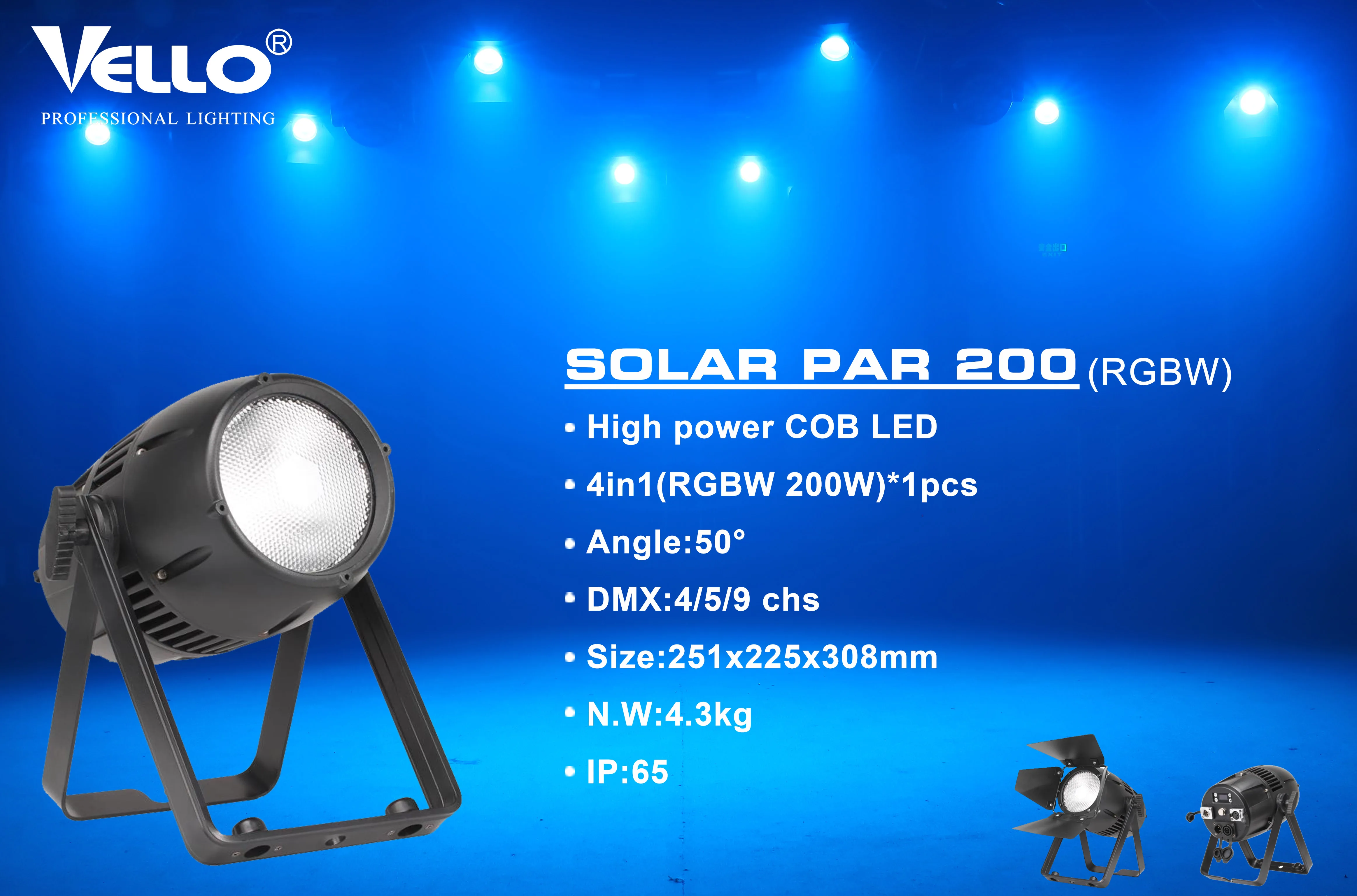 Vello Cob Par Light 200W RGBW - High Power LED Solutions