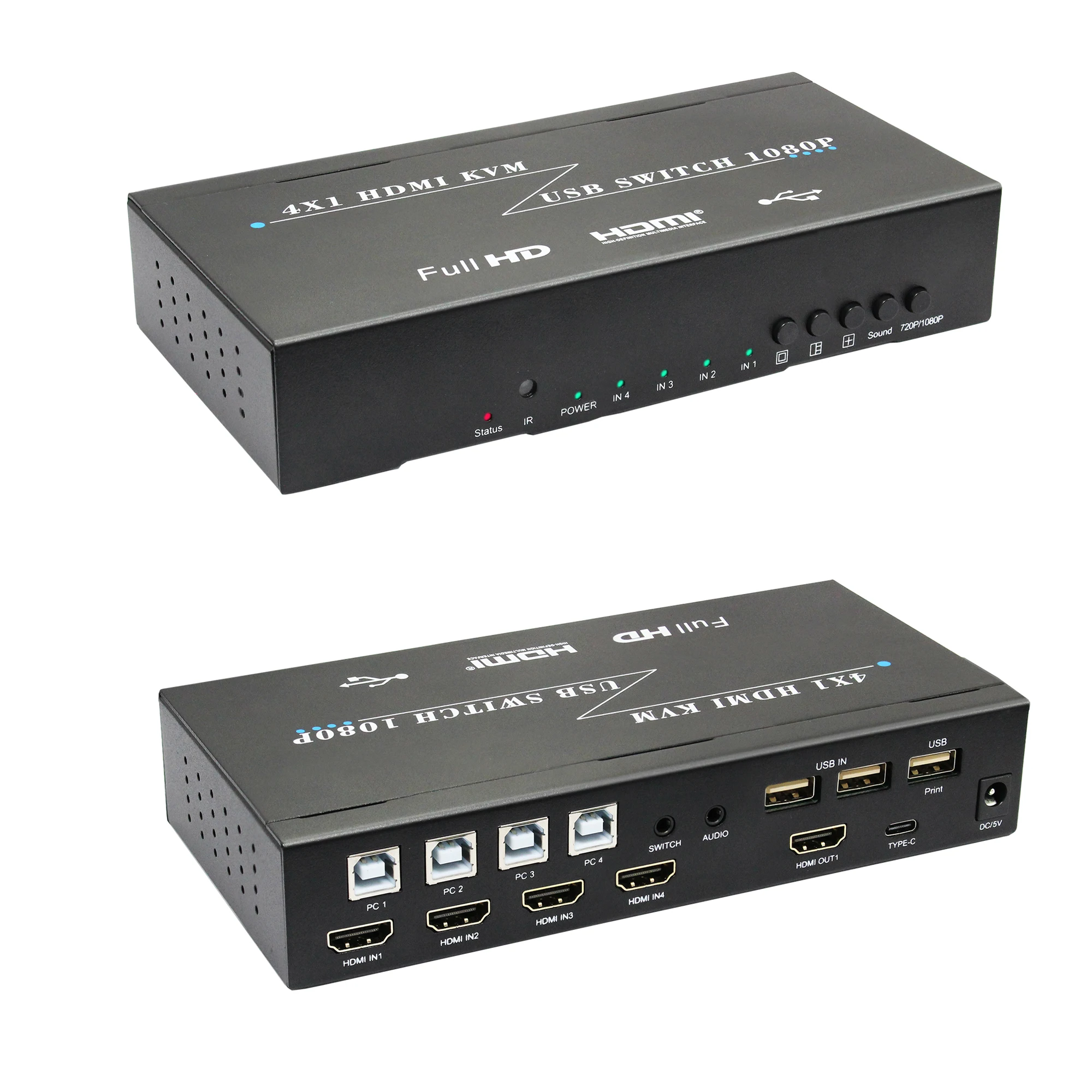 Kvm Hdmi 4x1 Multiviewer Switch 4k Hdmi Kvm 4 In 1 Out Seamless Quad ...