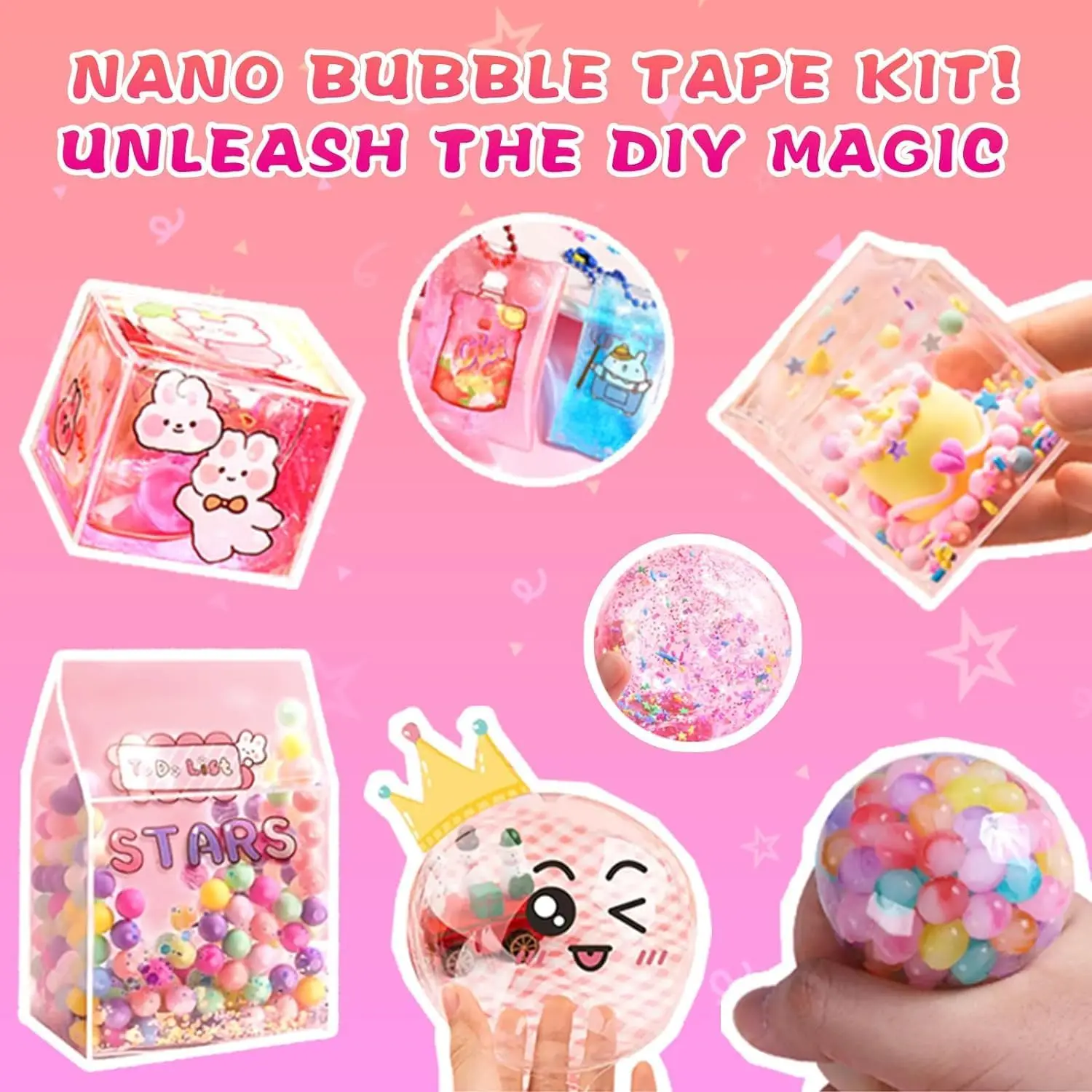 Nano Tape Bubble Kit Color Double Sided Tape Elastic Bubbles DIY Craft ...