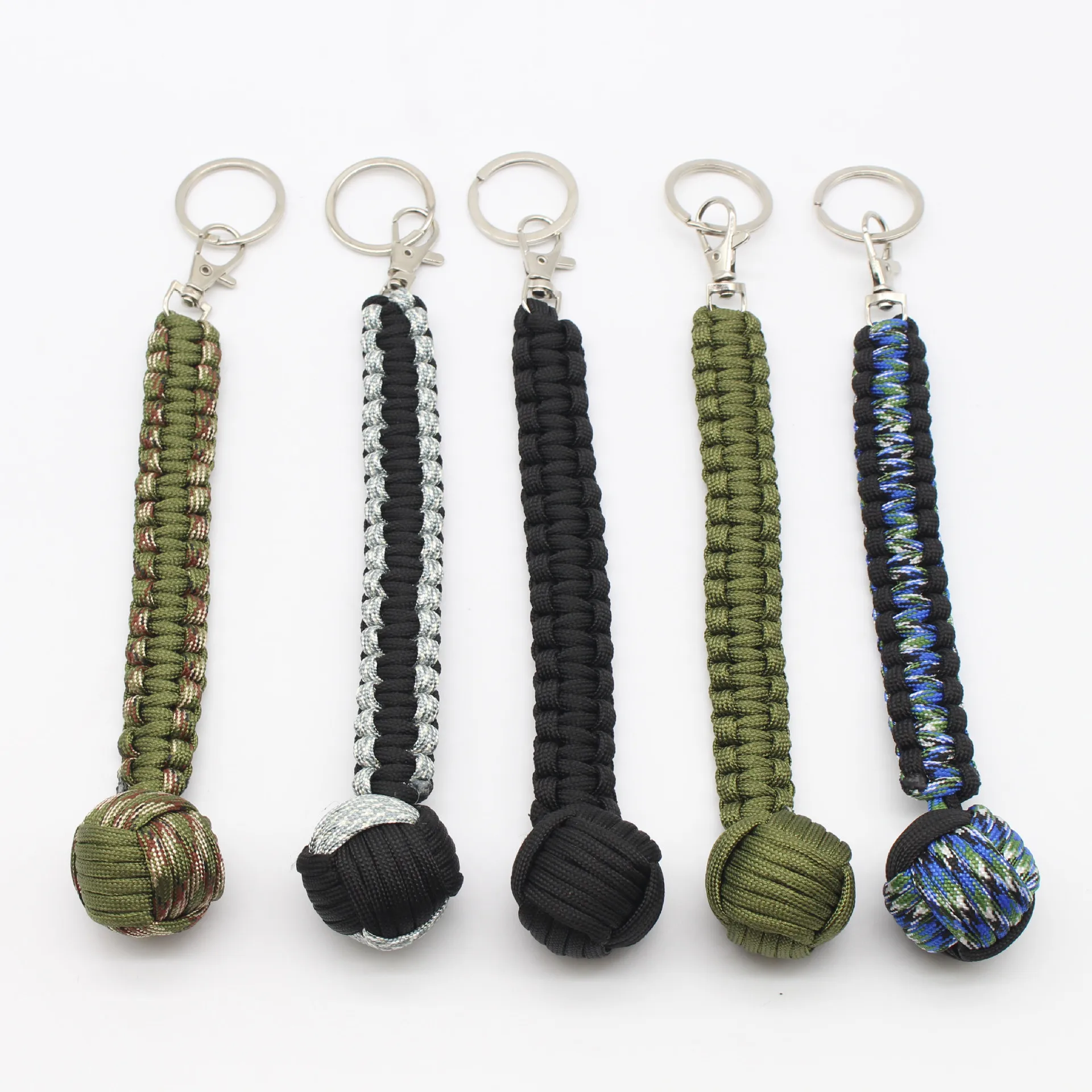 Black Survival Self Defense 550 Parachute Monkey Fist With Steel Ball ...