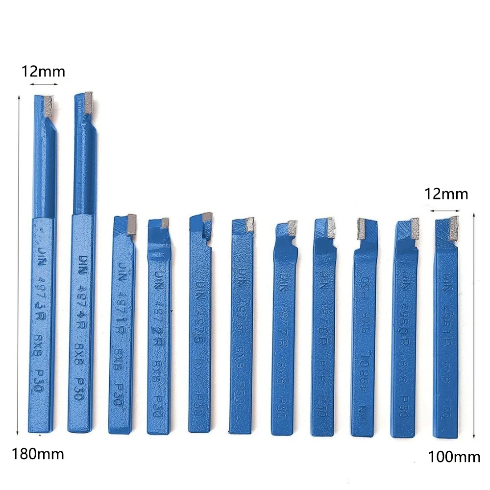 11PCS Metal Carbide CNC Lathe Tools Carbide Brazed Tipped Bit Cutting ...