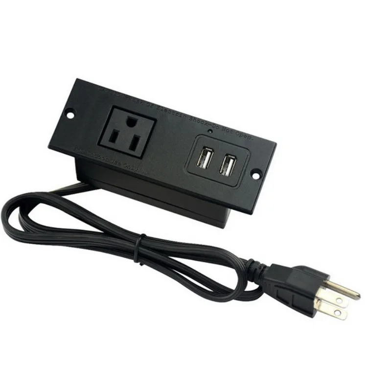 Retractable 2-us Standard Outlet & 2-usb Ports Cabinet Insert Power ...