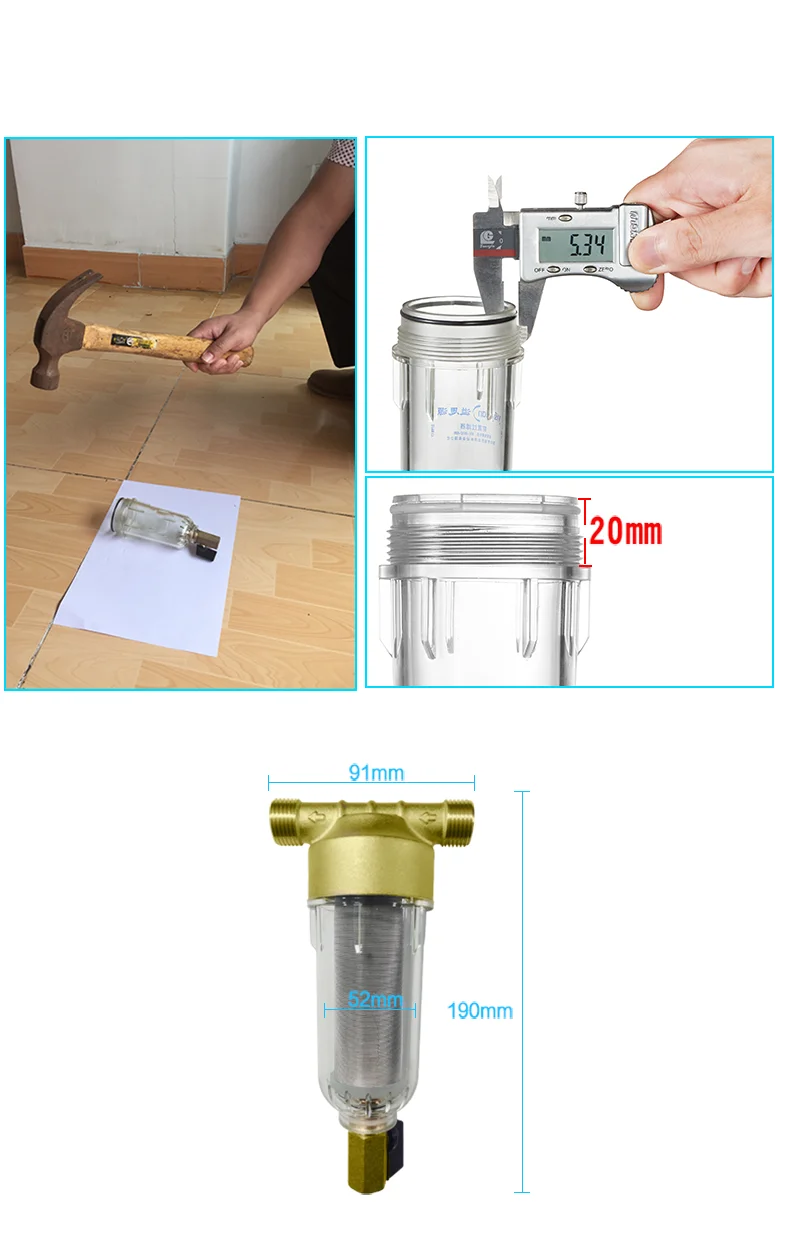 Household Single Stage Stainless Steel Purification Pre Water Filter ...