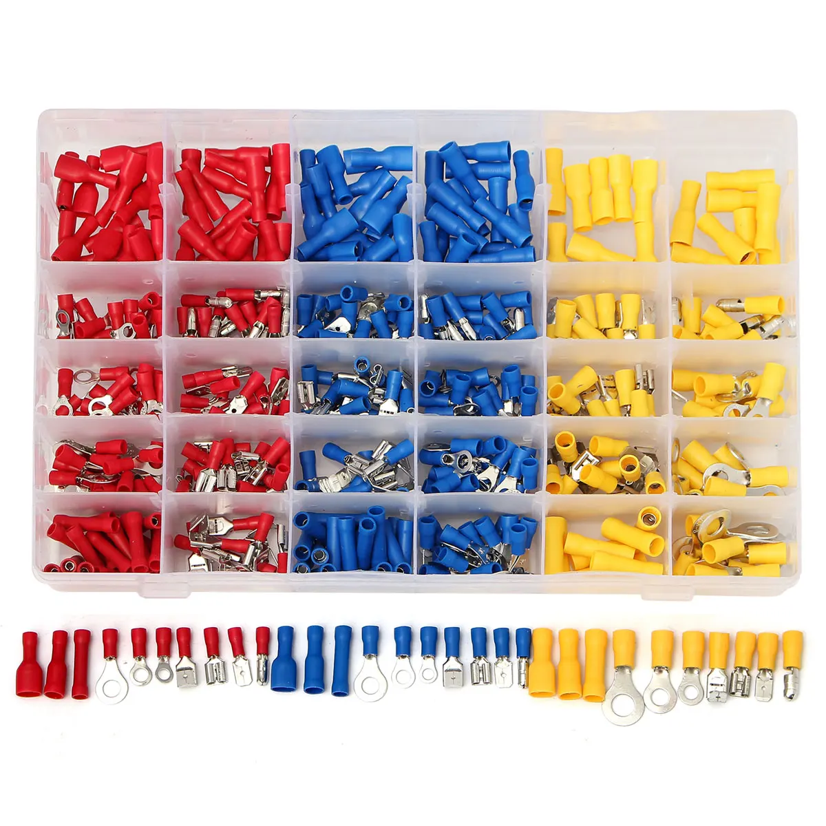 480pcs Insulated Wire Electrical Connectors Terminals Set Butt Bullet ...