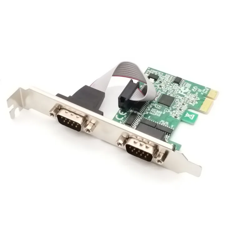 PCIE 2 Port Serial Expansion Card, PCI Express to Industrial DB9 Serial RS232 COM Port Adapter ...