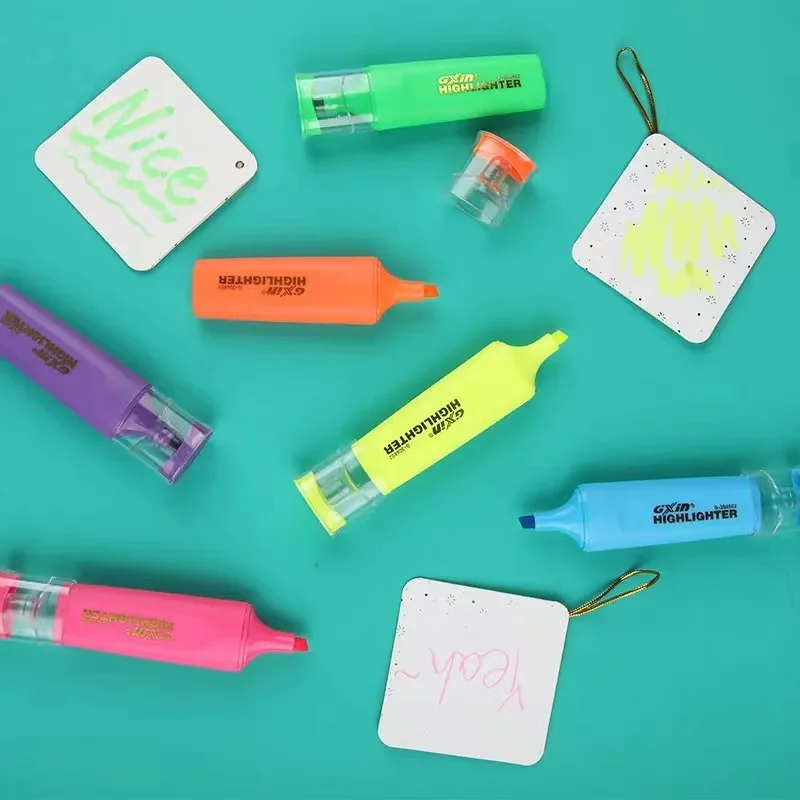 Office Stationery Highlighter Set Water Based Neon Color Creative ...