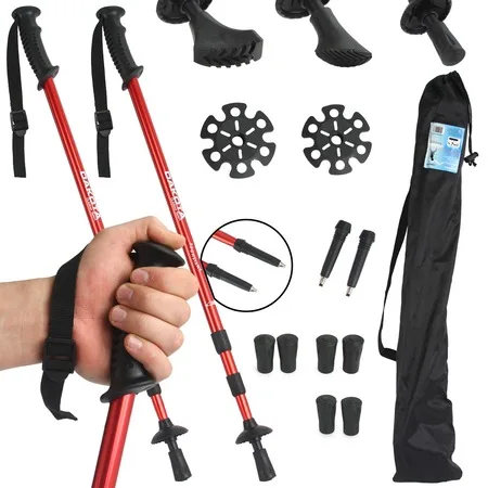 Crutch Cane Walker Sticks Stretching Retractable 3 Anti Shock Hiking ...