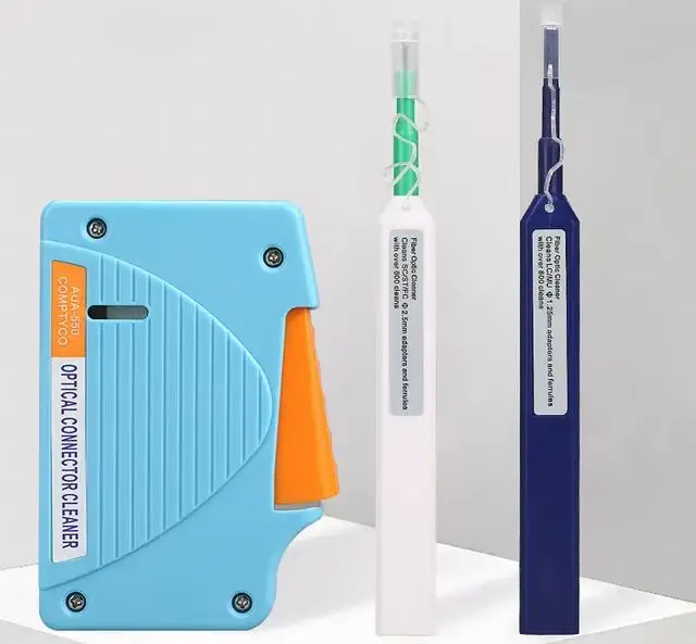 Fiber Optic Cleaning Tool Kits 10 in 1 with Cleaner Pen Alcohol Bottle ...