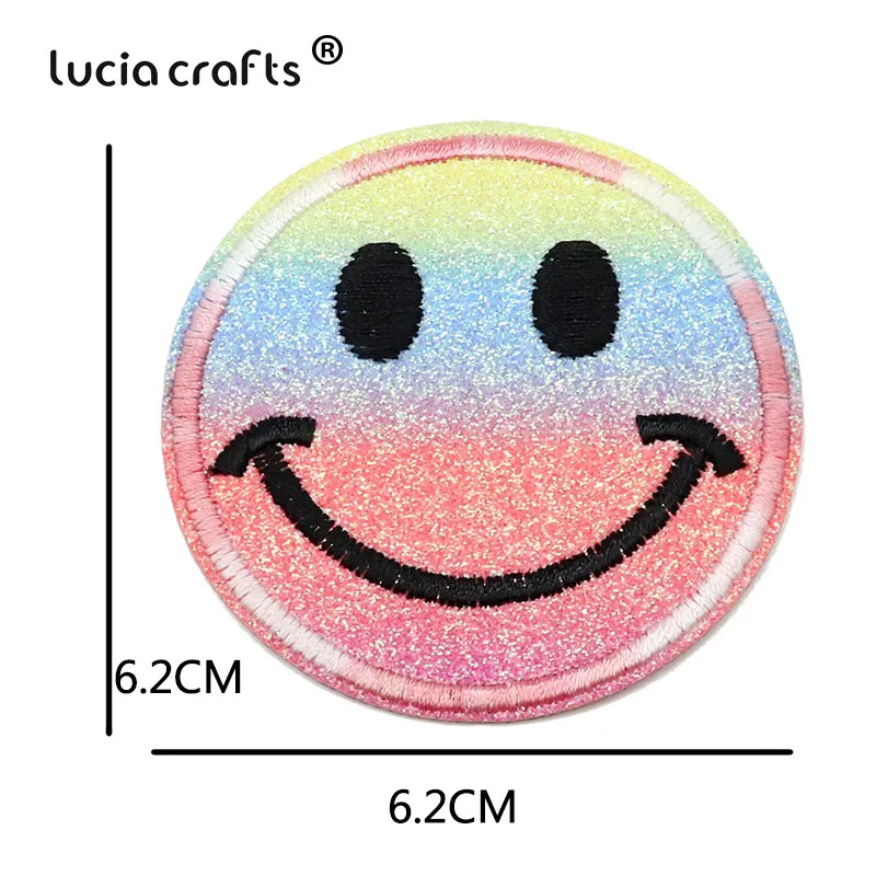 Purple Sparkly Smiley Face Star Iron On Applique Patch Appliques ...