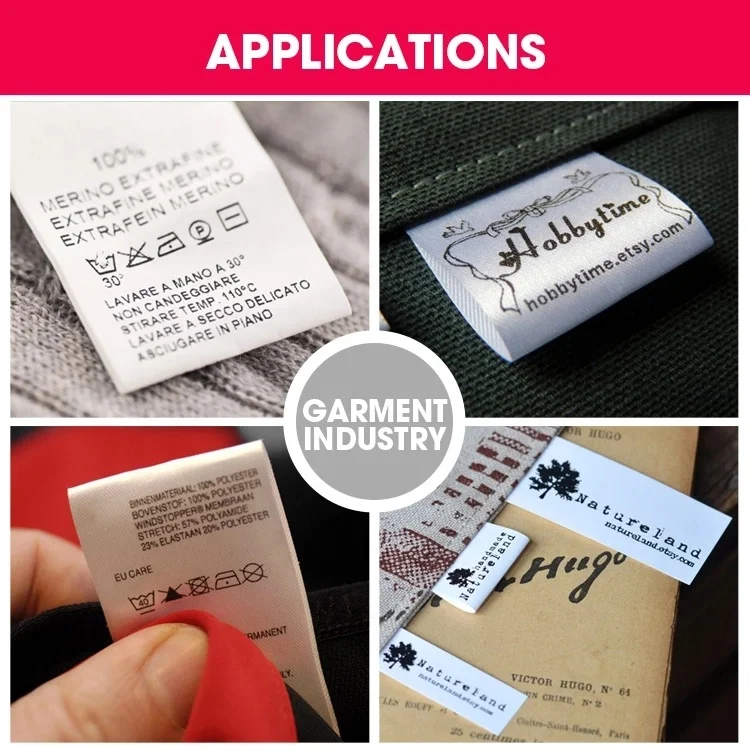 Thermal Printer Clothing Tag Wash Care Label Polyester And Printed With ...