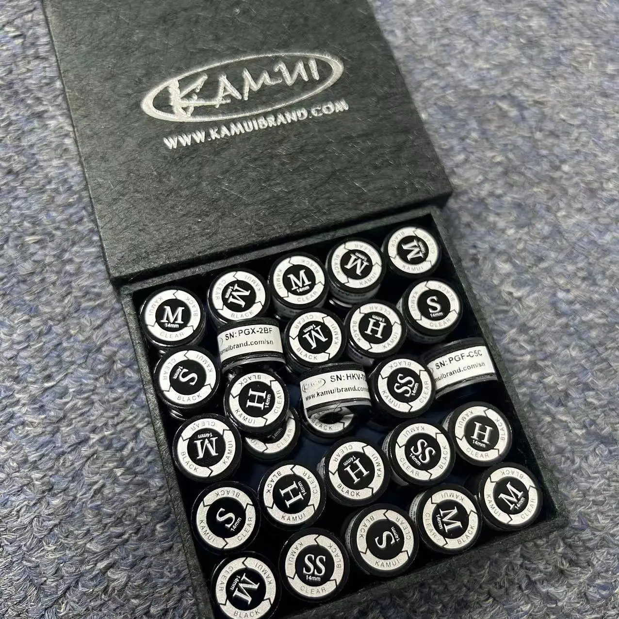 Kamui Billiard Pool Cue Tip 14mm Clear Black - Superior Quality