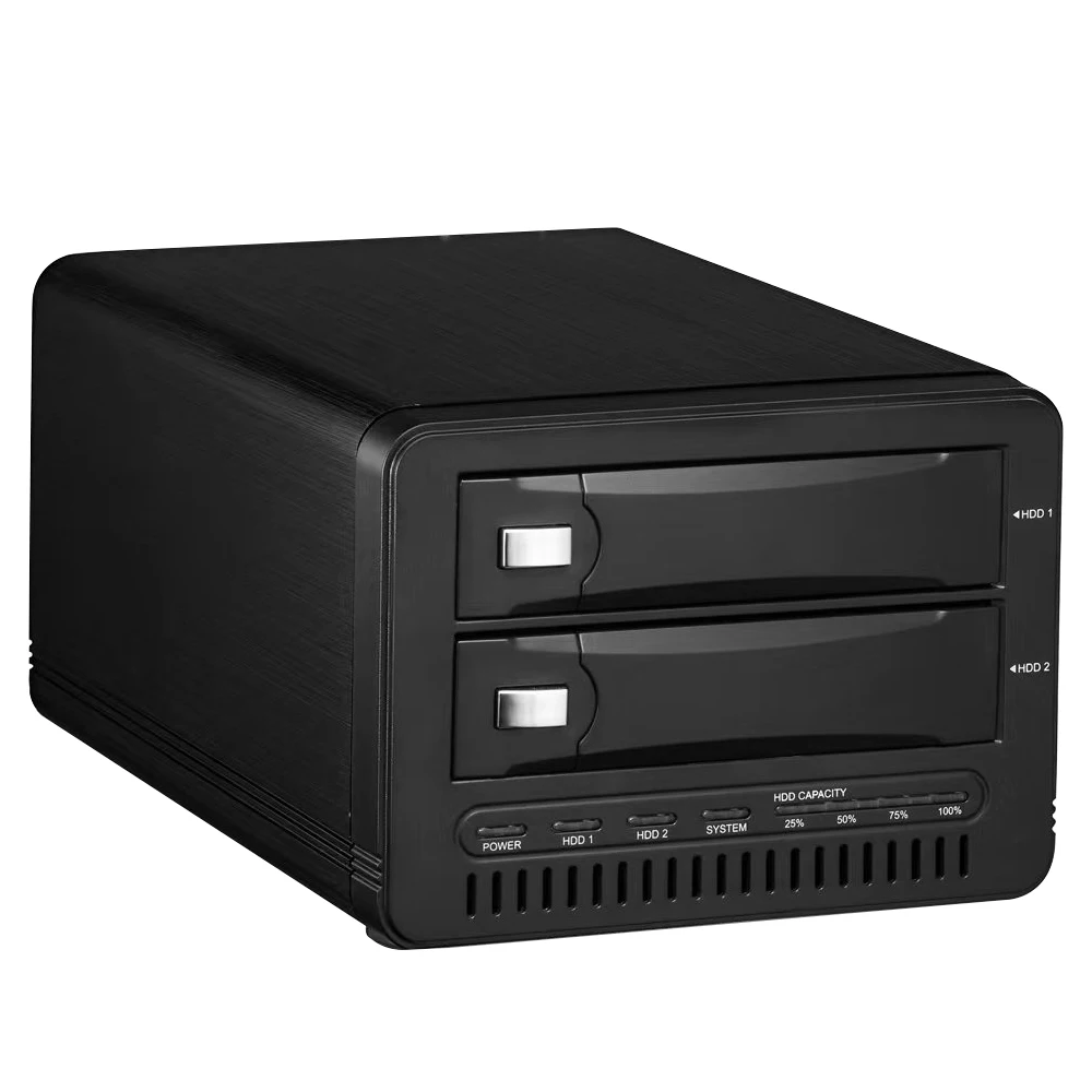 3.5" External Dual Hard Drive Enclosure - SATA NAS RAID