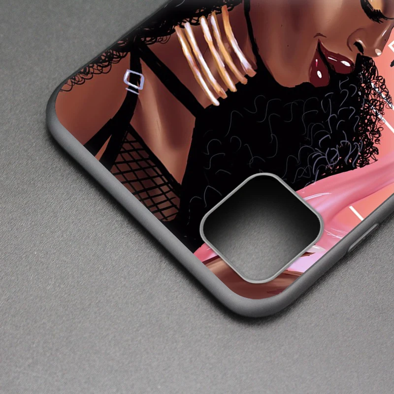 Uv Printing Afro Cute Black Girl Soft Tpu Phone Case For Iphone 12 7 8 ...