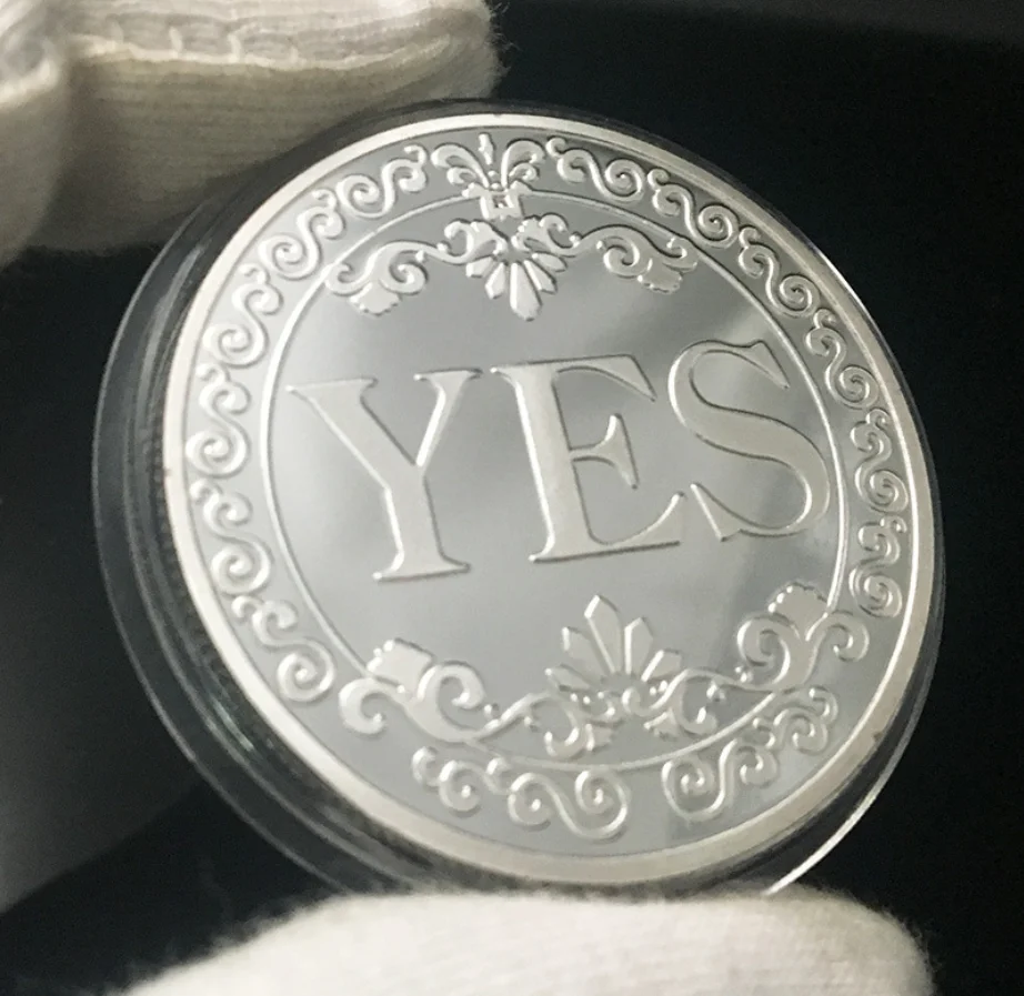 YES or NO Decision Coins for Making Decisions Silver Plated ...