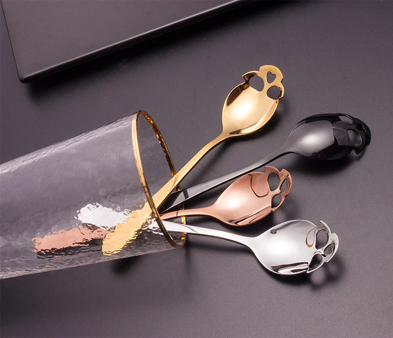 High Quality Stainless Steel Mini Gold Coffee Stirring Skull-face Spoon ...