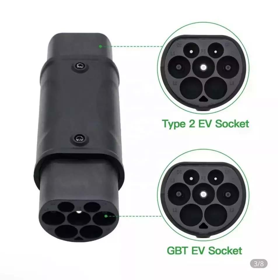 Ev Charging Connector Plug 32a Sae J1772 Adapter To Type 2 Electric ...