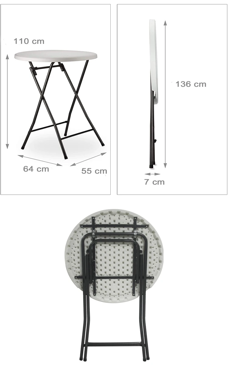 Shop Our 80cm Round Plastic High Top Bar Table - Modern & Durable