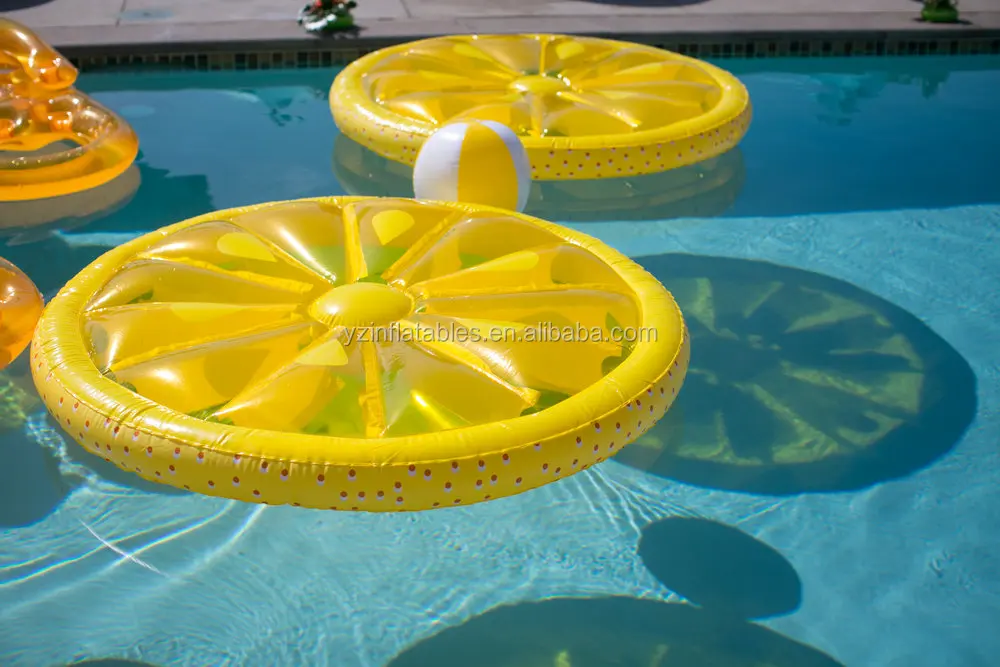 150cm Lemon Slice Swimming Pool Float Lounge Fun Island Large Fruit ...