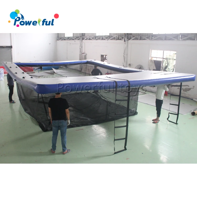 7x5m Ocean Yacht Swimming Pool Inflatable Floating Sea Pool With Net ...