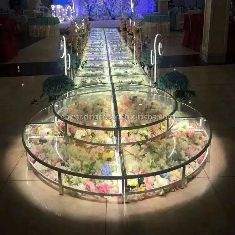 Glass Floor Wedding - Elegant Tempered Glass Stage Platform