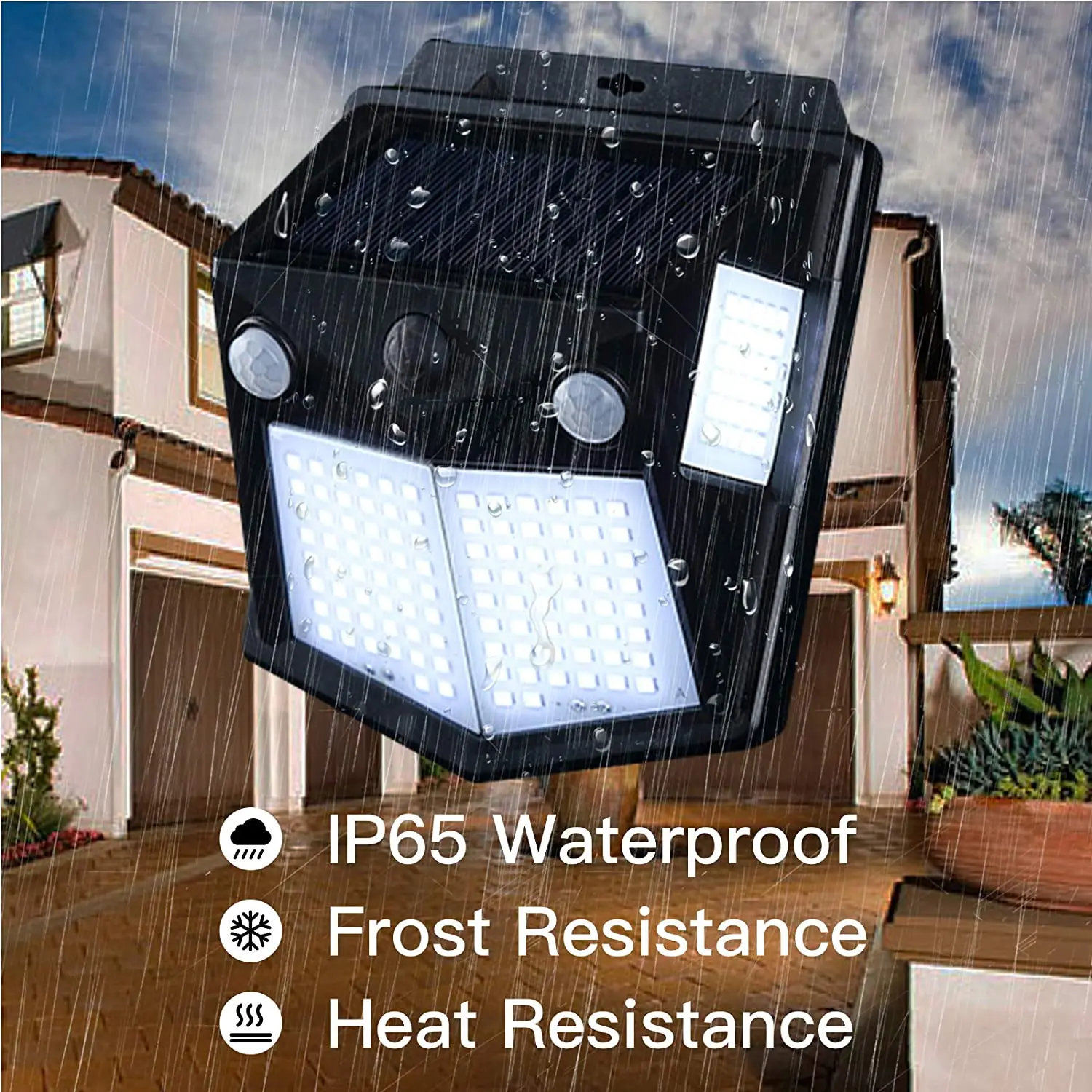 160leds Solar Wide Angle Sensor Pir Dim Wall Lights 3w 300lm Security ...