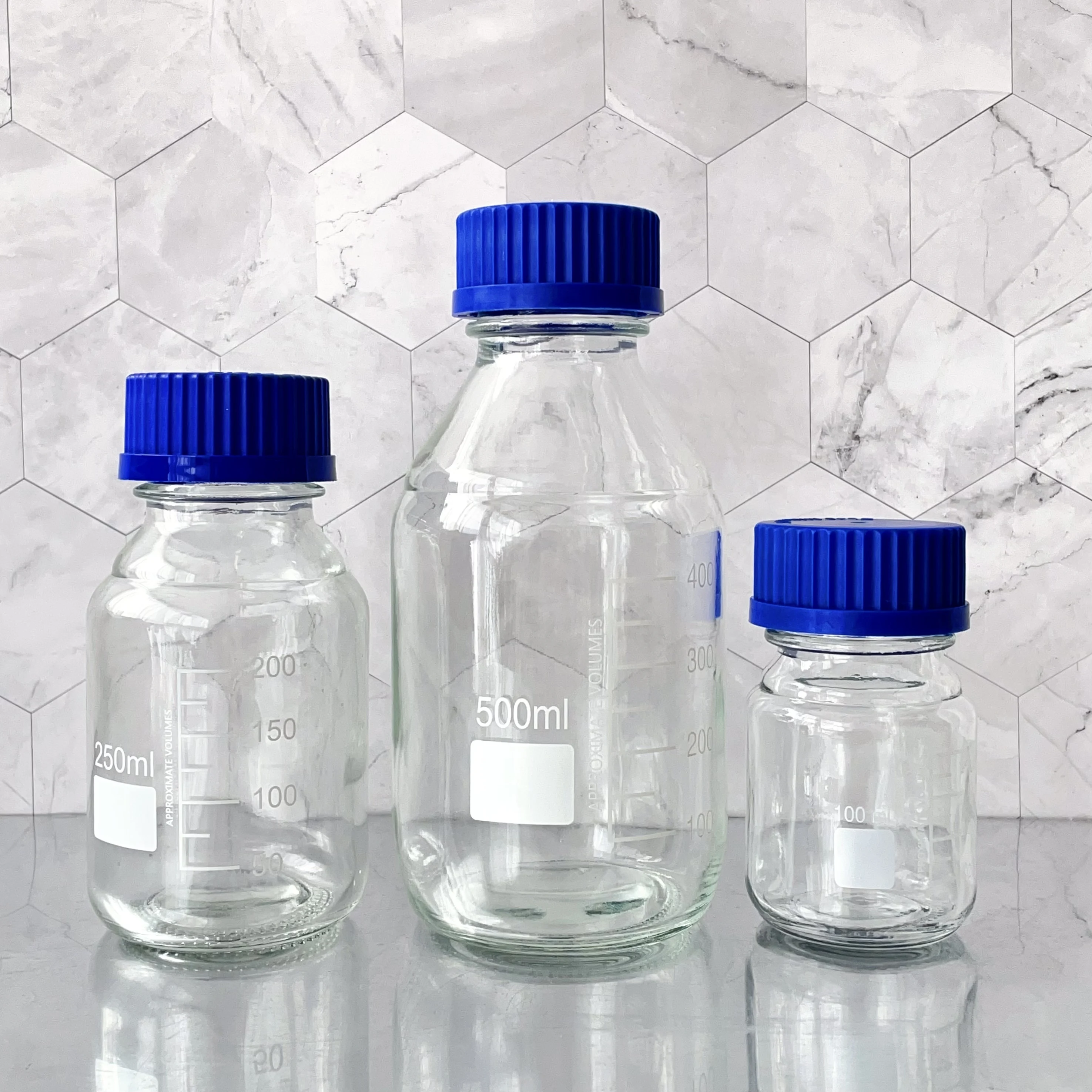 Laboratory Reagent Clear Lab Glass Bottle Reagent Media Storage With ...
