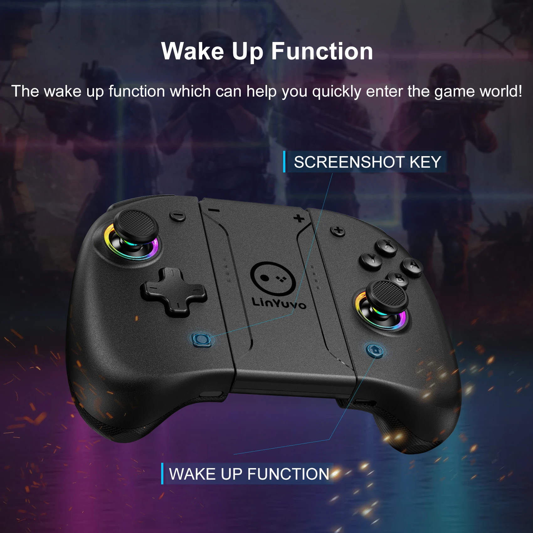 Linyuvo Wireless Controller with Programmable Mapping for Switch