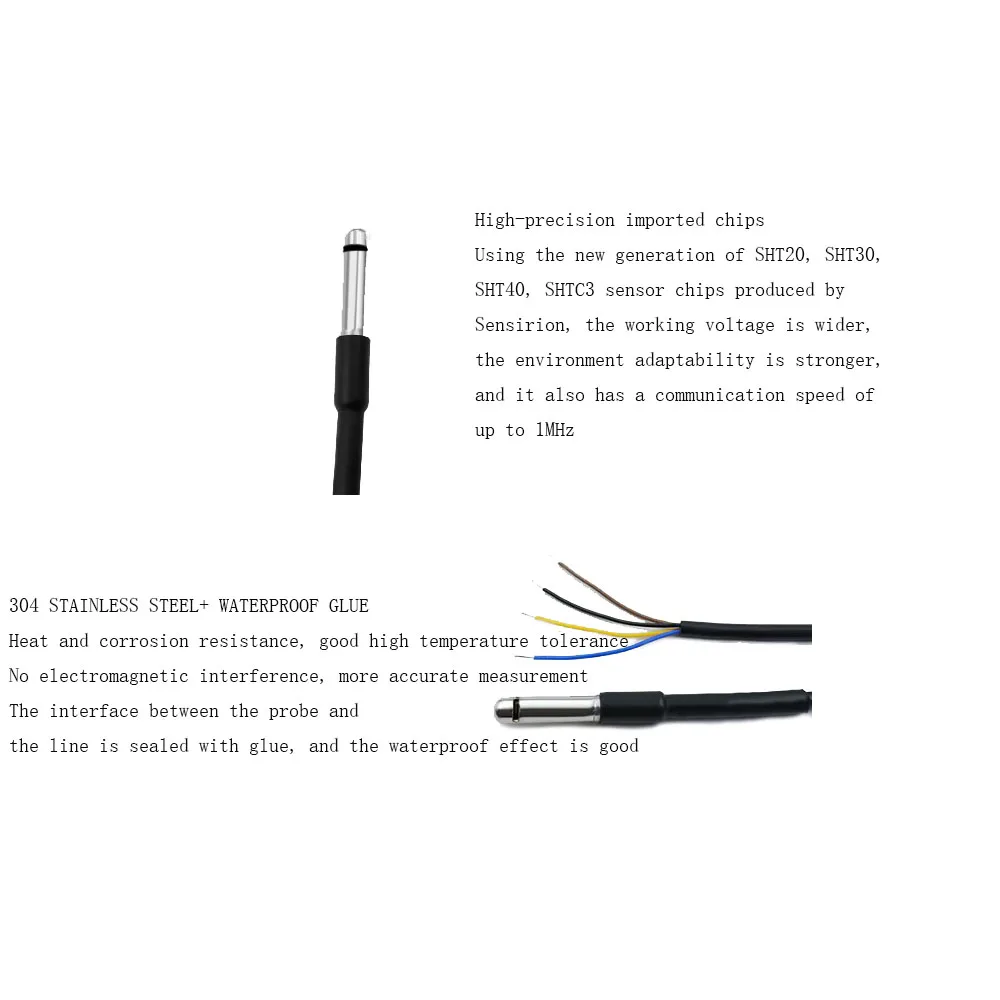 Taidacent Waterproof SHT Sensors - Reliable Temperature & Humidity