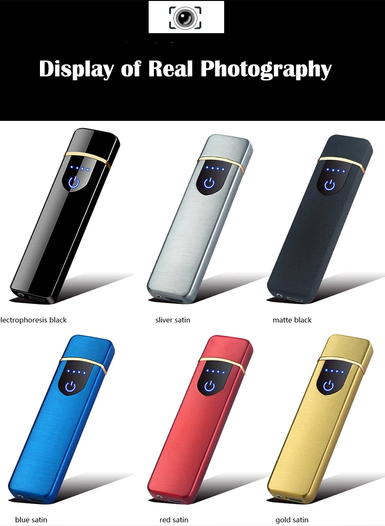 Gold Luxury Lighted Led Screen Lighter Igniter Adult Flint Usb Lighter ...