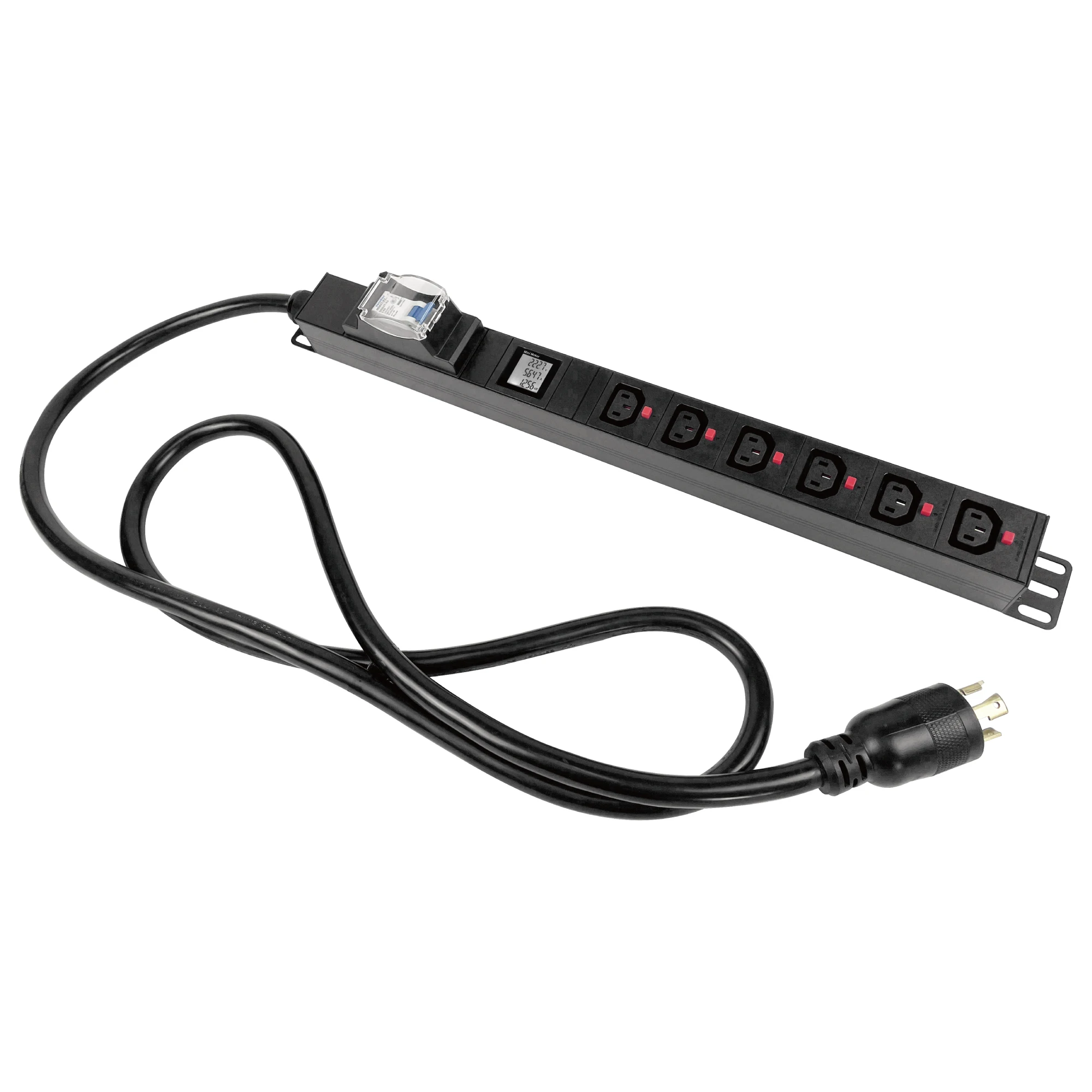 1U IEC C13 30A Metal PDU with Lock Socket - Power & Metering