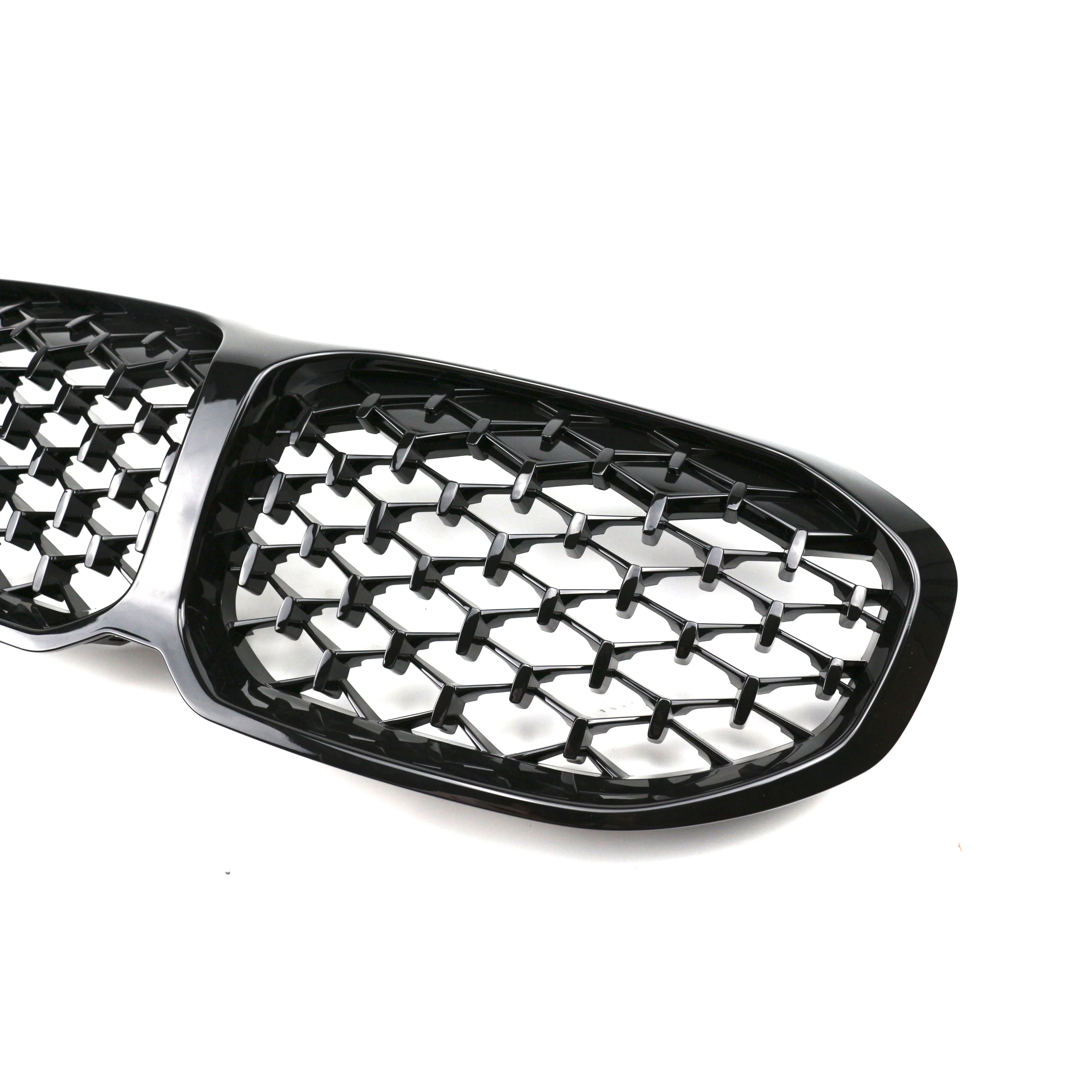 Car Front Grille Accessories Diamond Gloss Black Front Bumper Mesh ...